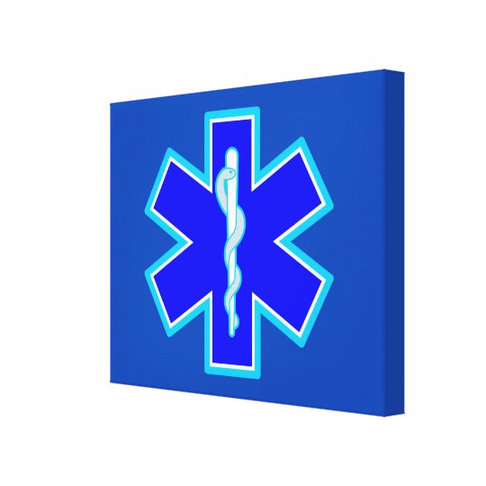 Star of Life Paramedic Symbol EMS Blue Canvas Print | Zazzle.com