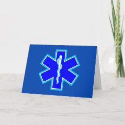 Star of Life Paramedic Symbol EMS Blue Card | Zazzle