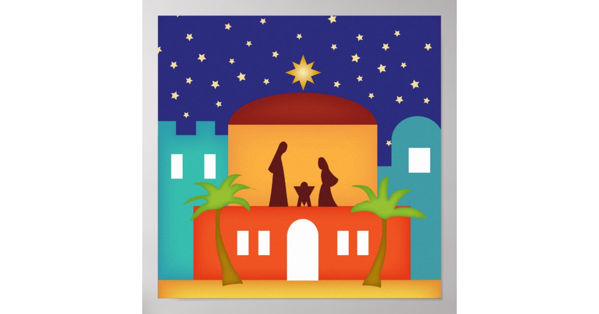 Star over Bethlehem Christmas Nativity Poster | Zazzle