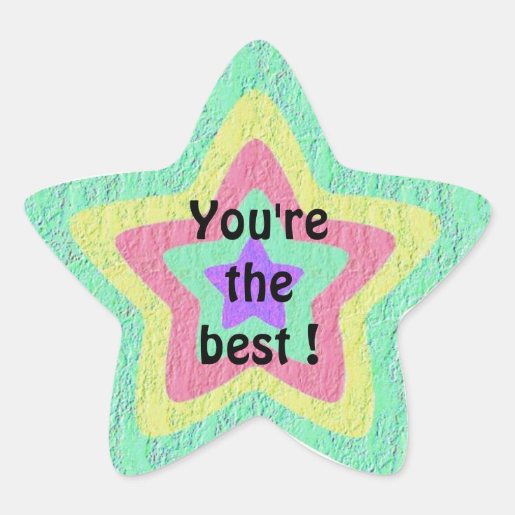 Star pastel star You're the Best template Star Sticker | Zazzle