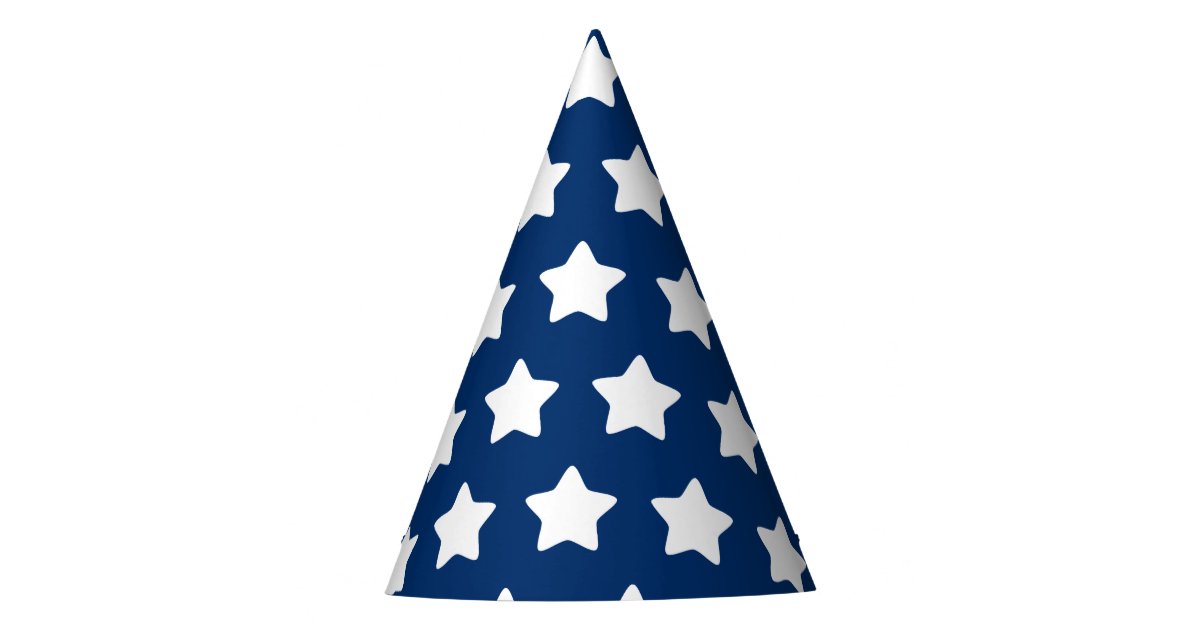 Star Patterned Blue Party Hat | Zazzle