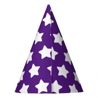 Star Patterned Purple Party Hat | Zazzle