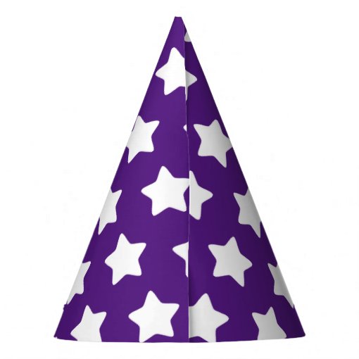 Star Patterned Purple Party Hat | Zazzle