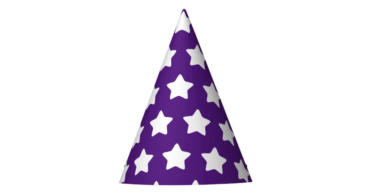 Star Patterned Purple Party Hat | Zazzle