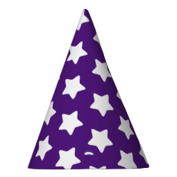 Star Patterned Purple Party Hat | Zazzle