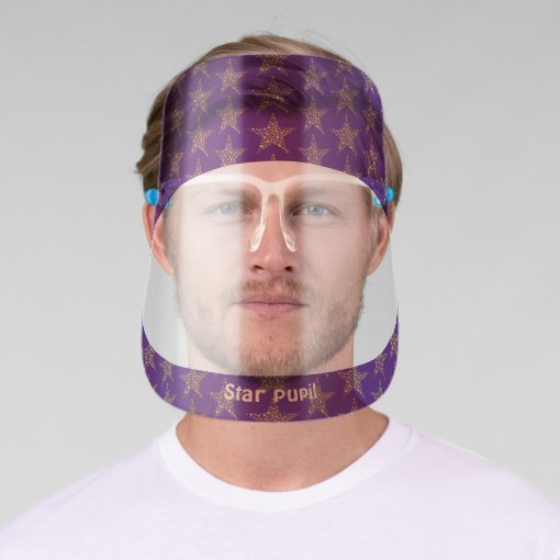 STAR PUPIL | Stars | Personalized | PURPLE Face Shield | Zazzle