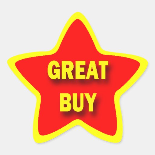 Star Shape GREAT BUY Retail Sticker | Zazzle
