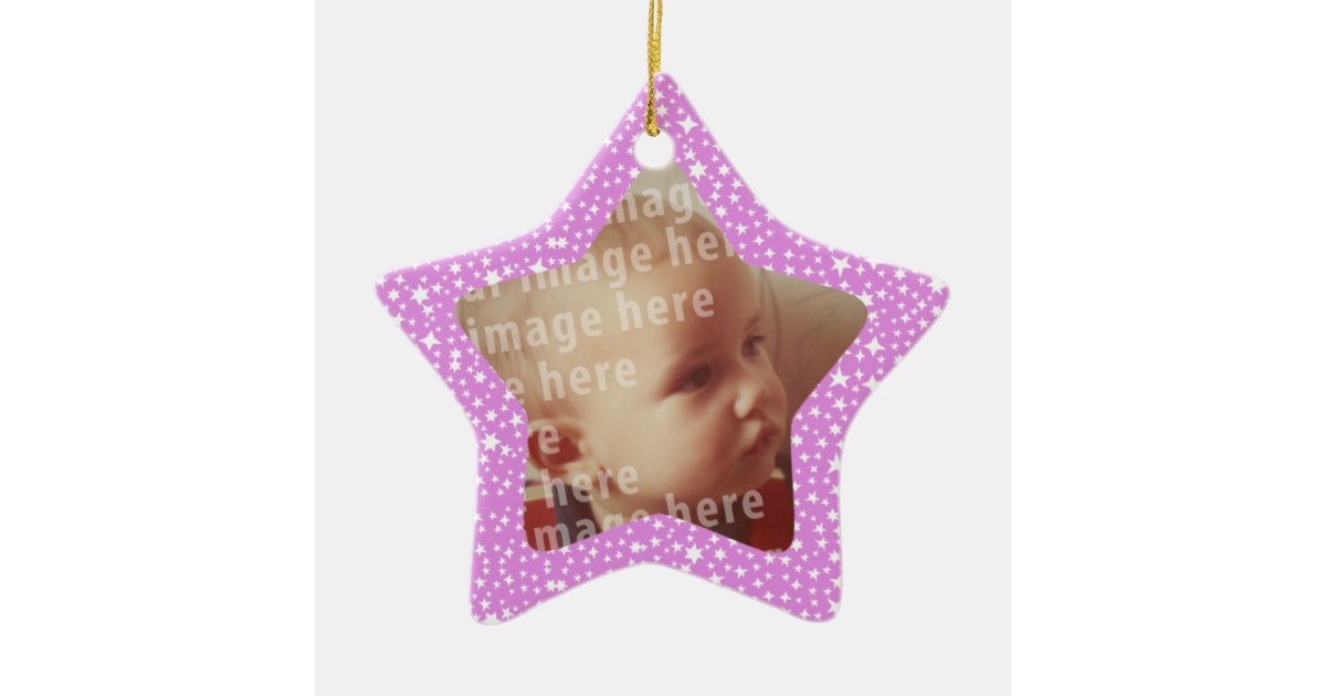 Star Shaped Photo Frame Ceramic Ornament | Zazzle