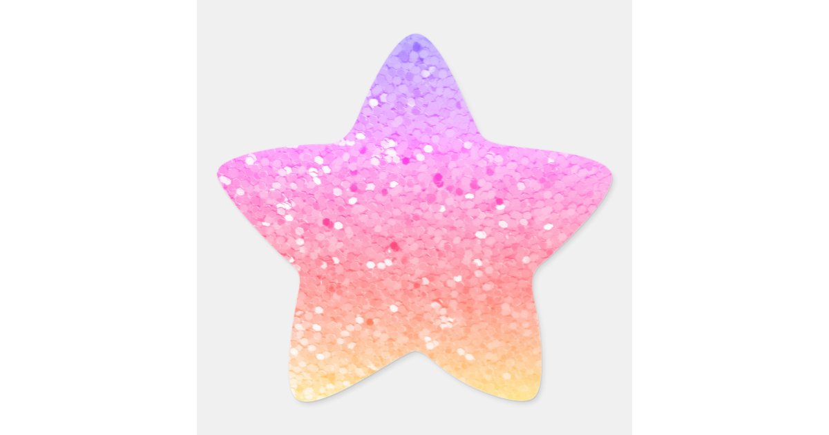 Star Shaped: Rainbow Glitter Stickers | Zazzle