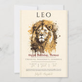 Star sign LEO birthday card. Personalise Invitation | Zazzle