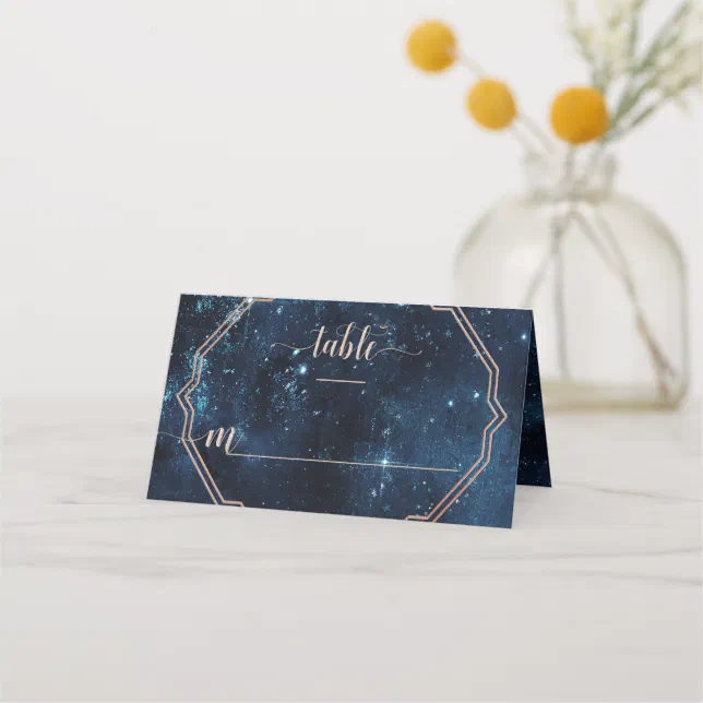 Star Sky Celestial Galaxy Wedding Table Number Place Card | Zazzle