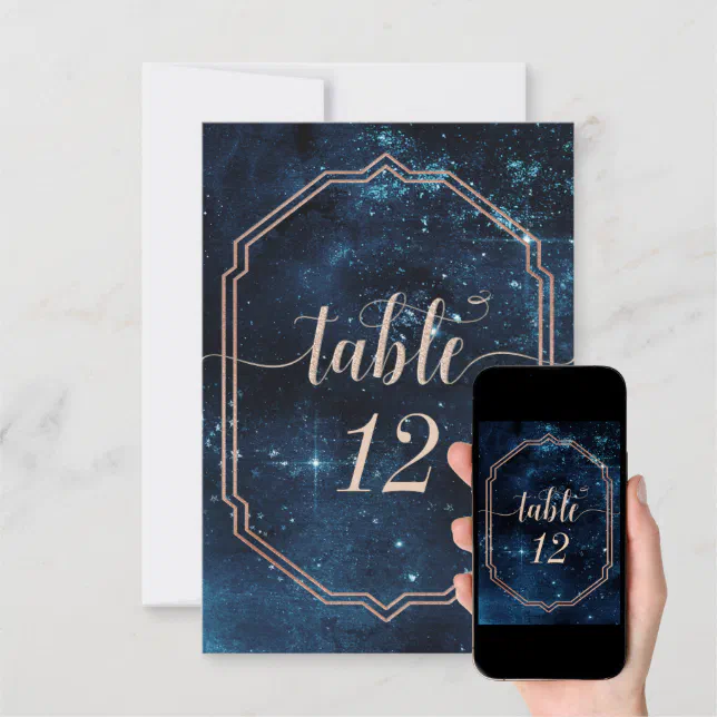 Star Sky Celestial Galaxy Wedding Table Numbers | Zazzle