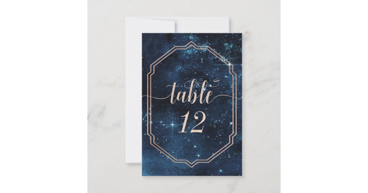 Star Sky Celestial Galaxy Wedding Table Numbers | Zazzle