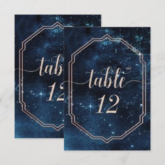 Star Sky Celestial Galaxy Wedding Table Numbers | Zazzle