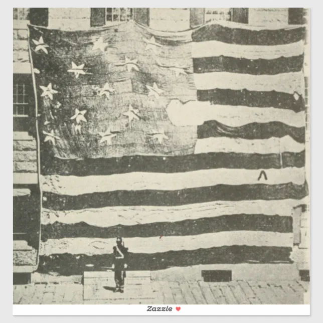 Star Spangled Banner: American Flag on Display Sticker | Zazzle