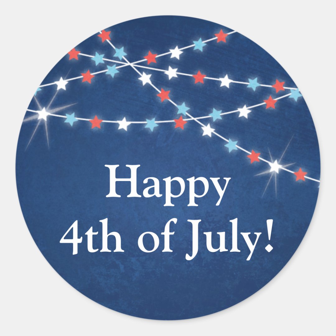 Star String Lights 4th of July Stickers | Zazzle