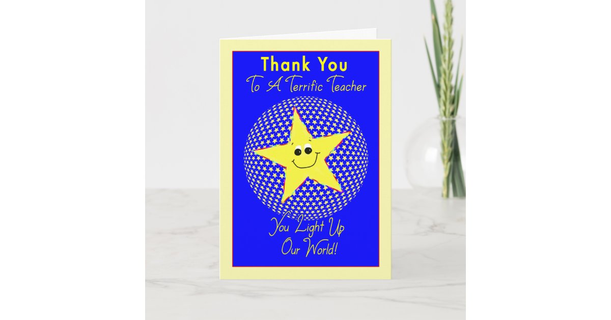Star Teacher Thank You from Class | Zazzle