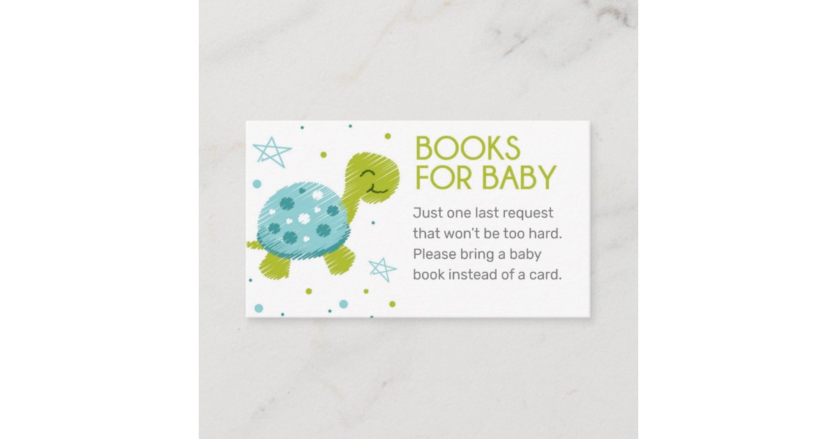 Star Turtle Baby Shower Bring a book Card | Zazzle