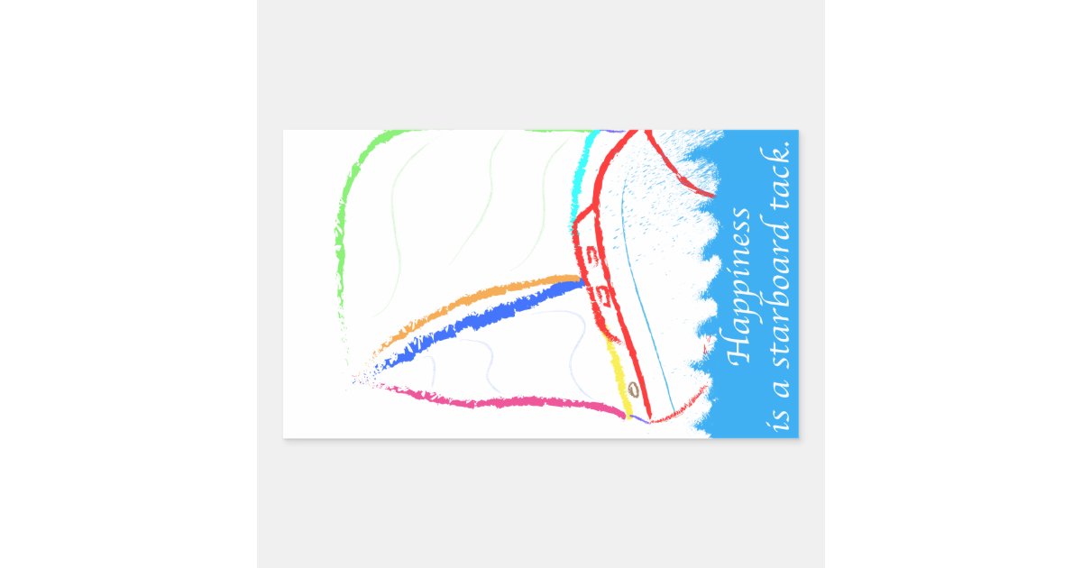 Starboard Tack Rectangular Sticker | Zazzle