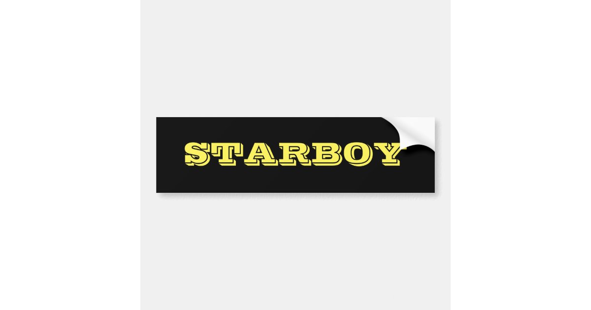 STARBOY Customizable Text on a Black Background Bumper Sticker | Zazzle
