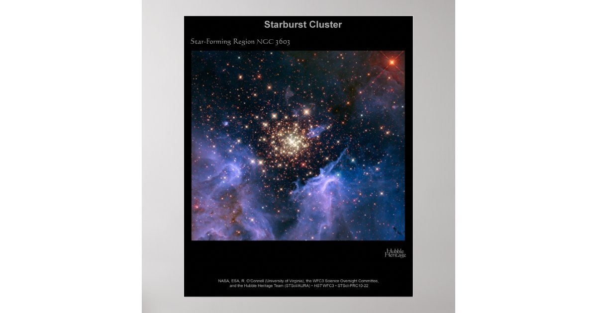 Starburst Cluster NGC 3603 Poster | Zazzle