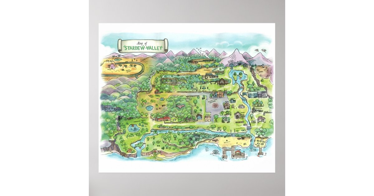 Stardew Valley Map Poster | Zazzle