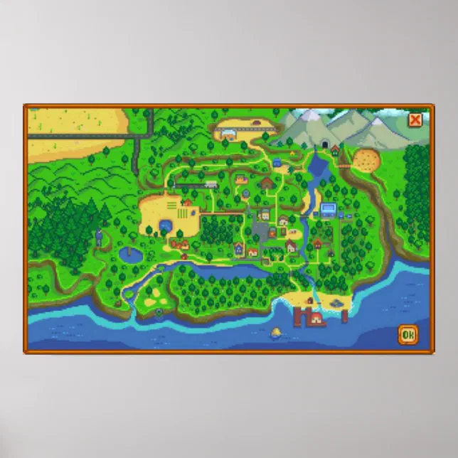 Stardew Valley Map Poster | Zazzle