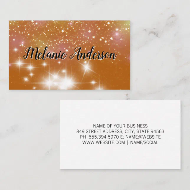 Stardust Sparkle Background Business Card | Zazzle