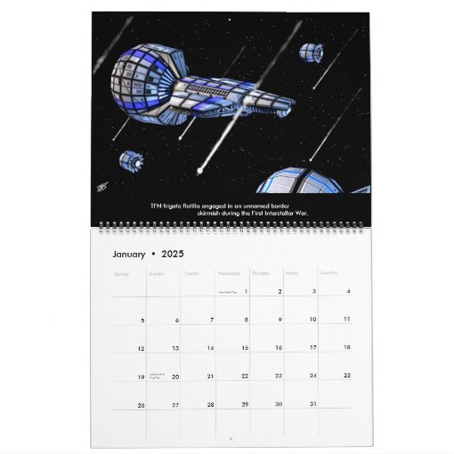 Starfire Calendar: Terran Federation Navy, 2nd Ed Calendar | Zazzle