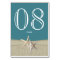 Starfish and Burlap Table Number Card | Zazzle