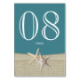 Starfish and Burlap Table Number Card | Zazzle