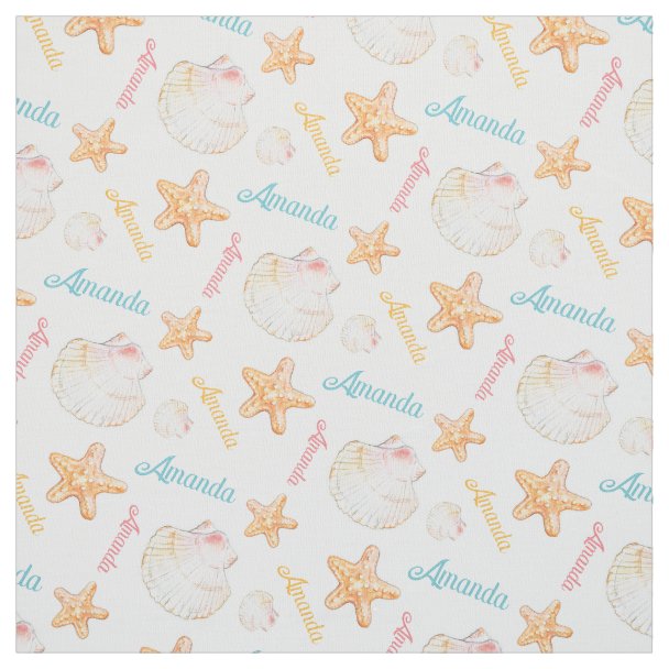 Starfish Coral Pink Fabric | Zazzle