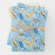 Starfish and Seahorses Blue Ocean Sandy Watercolor Wrapping Paper ...