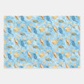 Starfish and Seahorses Blue Ocean Sandy Watercolor Wrapping Paper ...