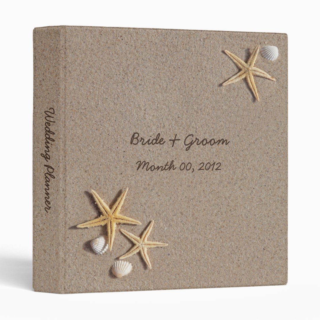Starfish and Seashells Wedding Planner binder | Zazzle