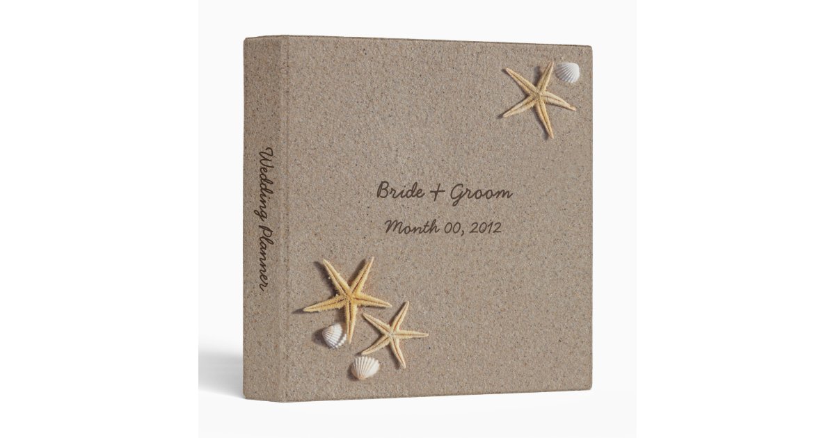 Starfish and Seashells Wedding Planner binder | Zazzle
