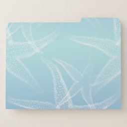 Starfish Aqua Blue Beach File Folders | Zazzle