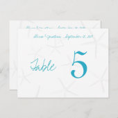 Starfish Aqua Numbers Reception Table Cards | Zazzle