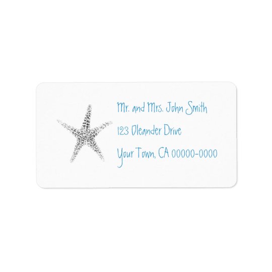 Starfish (B&W) Address Label | Zazzle.com