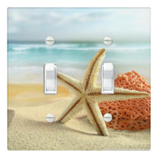 Starfish beach image light switch cover | Zazzle