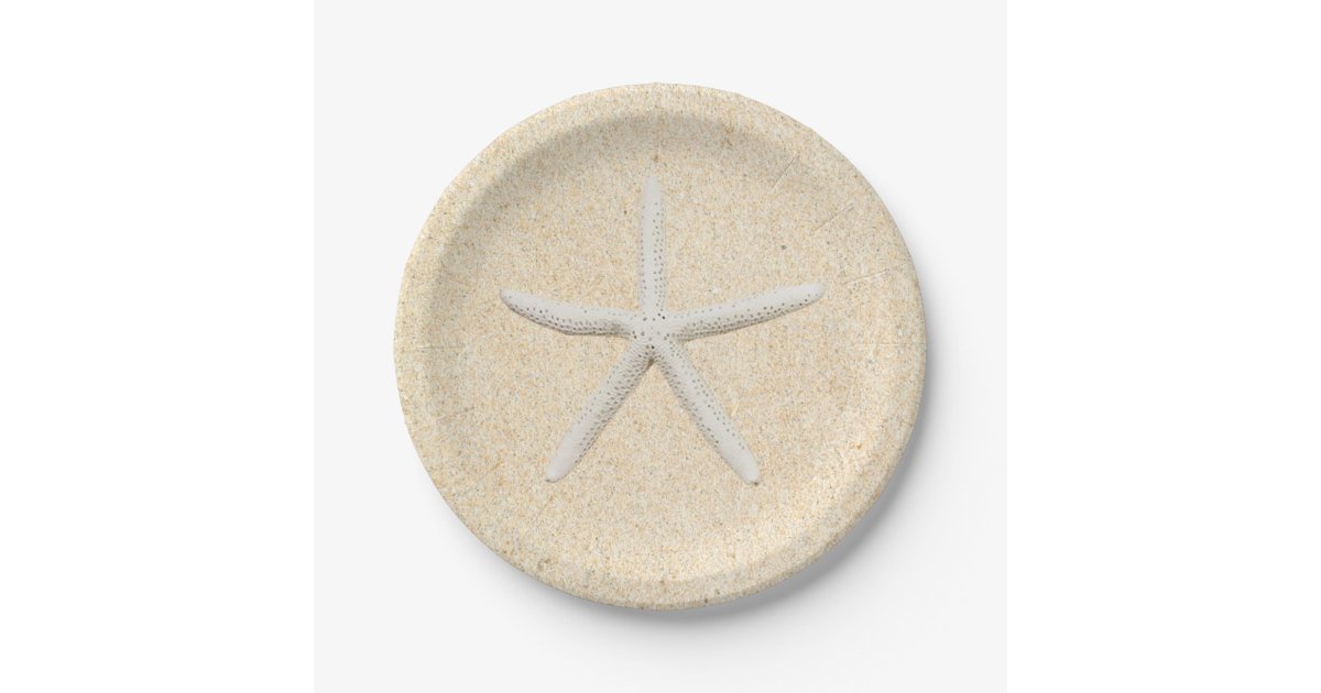 Starfish Beach Wedding Paper Plate | Zazzle