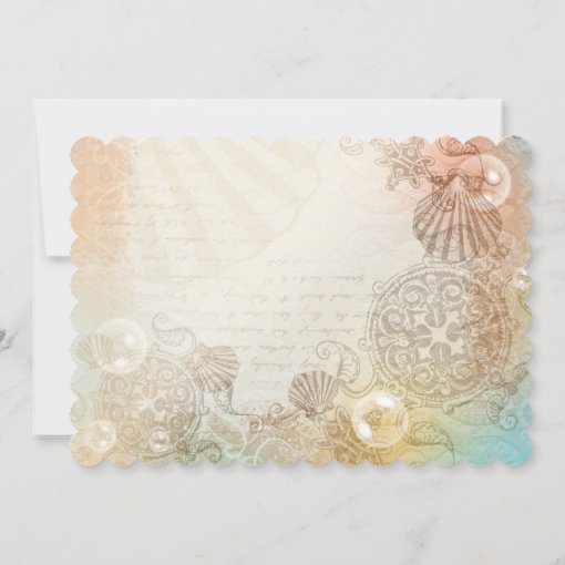 Starfish clam shell geometric gold photo party invitation | Zazzle