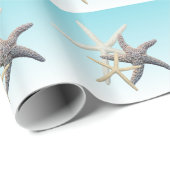 Starfish Family Light Blue Birthday Wrapping Paper | Zazzle