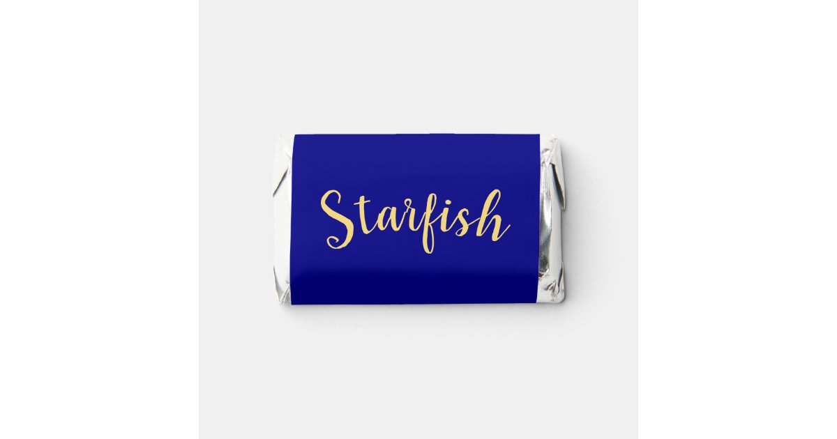 STARFISH Fancy Script Deep Royal Blue Background Hershey's Miniatures ...