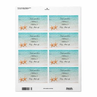 Starfish Love Beach Ocean & Sand Wedding Labels | Zazzle