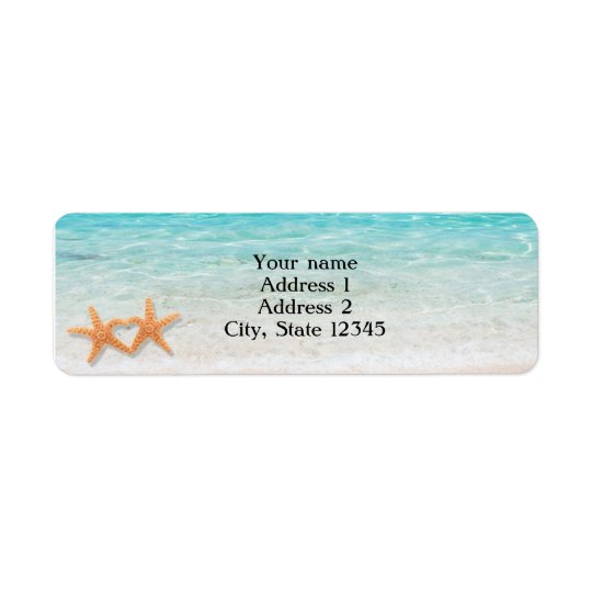 Starfish Love Ocean Beach Wedding Address Labels | Zazzle.com
