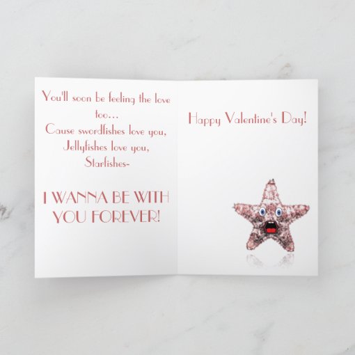 Starfish Loves You Valentine's Day Card | Zazzle