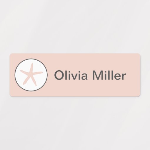 Starfish name labels for school camp daycare | Zazzle