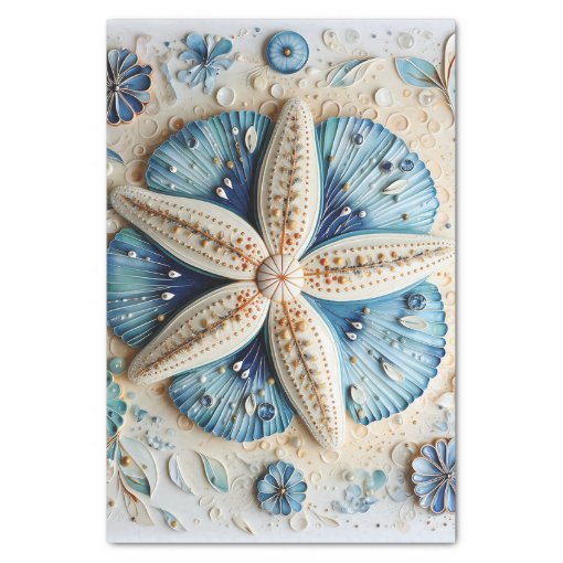 Starfish Nautical Coastal Beach Decoupage Tissue Paper | Zazzle
