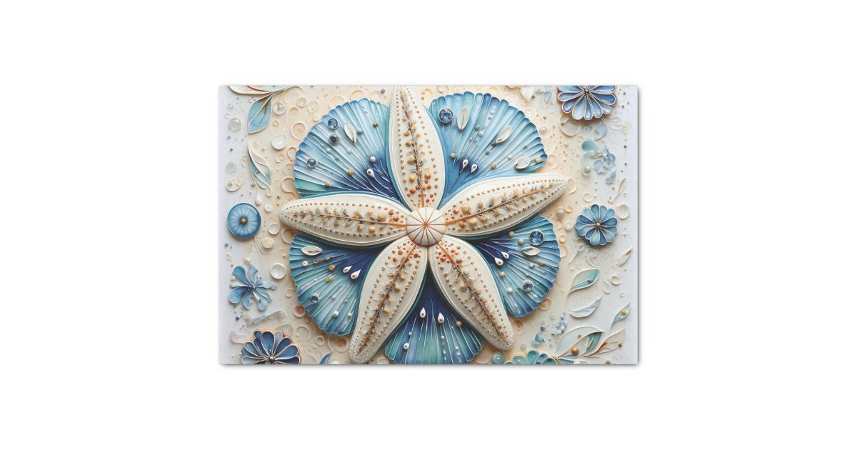 Starfish Nautical Coastal Beach Decoupage Tissue Paper | Zazzle